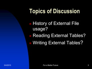 Oracle10g External Tables | PDF | Databases | Computer Software and Applications
