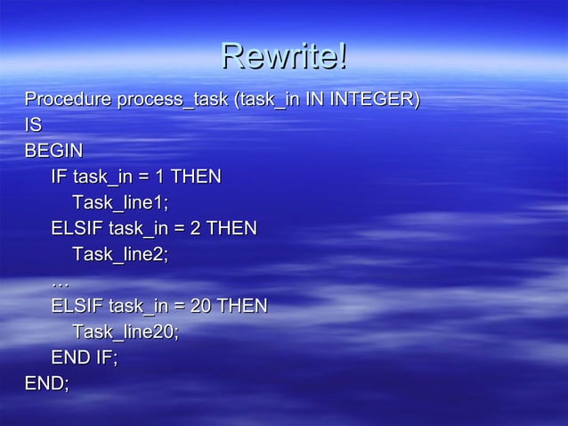 PL/SQL Example for IF .. ELSIF | PPT | Programming Languages | Computing