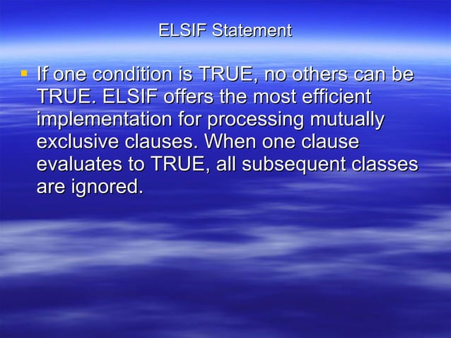 Plsql Example For If Elsif Ppt Programming Languages Computing