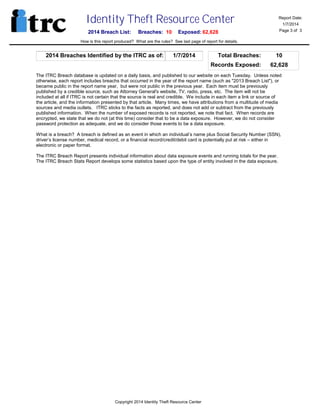 ITRC Breach Report 2014 | PDF