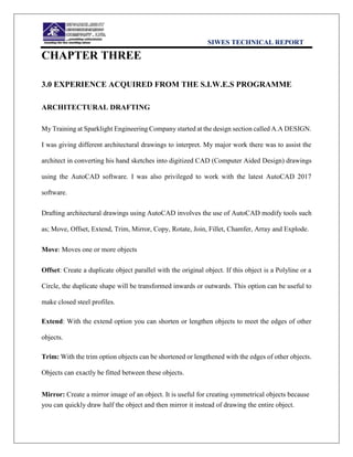 SIWES TECHNICAL REPORT SAMPLE | PDF