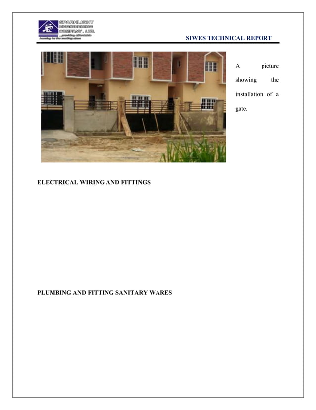 SIWES TECHNICAL REPORT SAMPLE | PDF