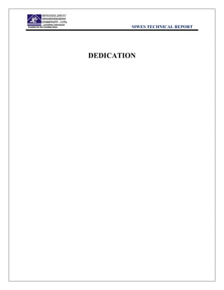 SIWES TECHNICAL REPORT SAMPLE | PDF