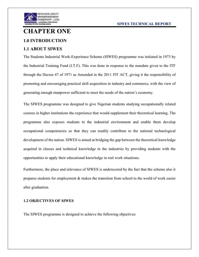 SIWES TECHNICAL REPORT SAMPLE | PDF