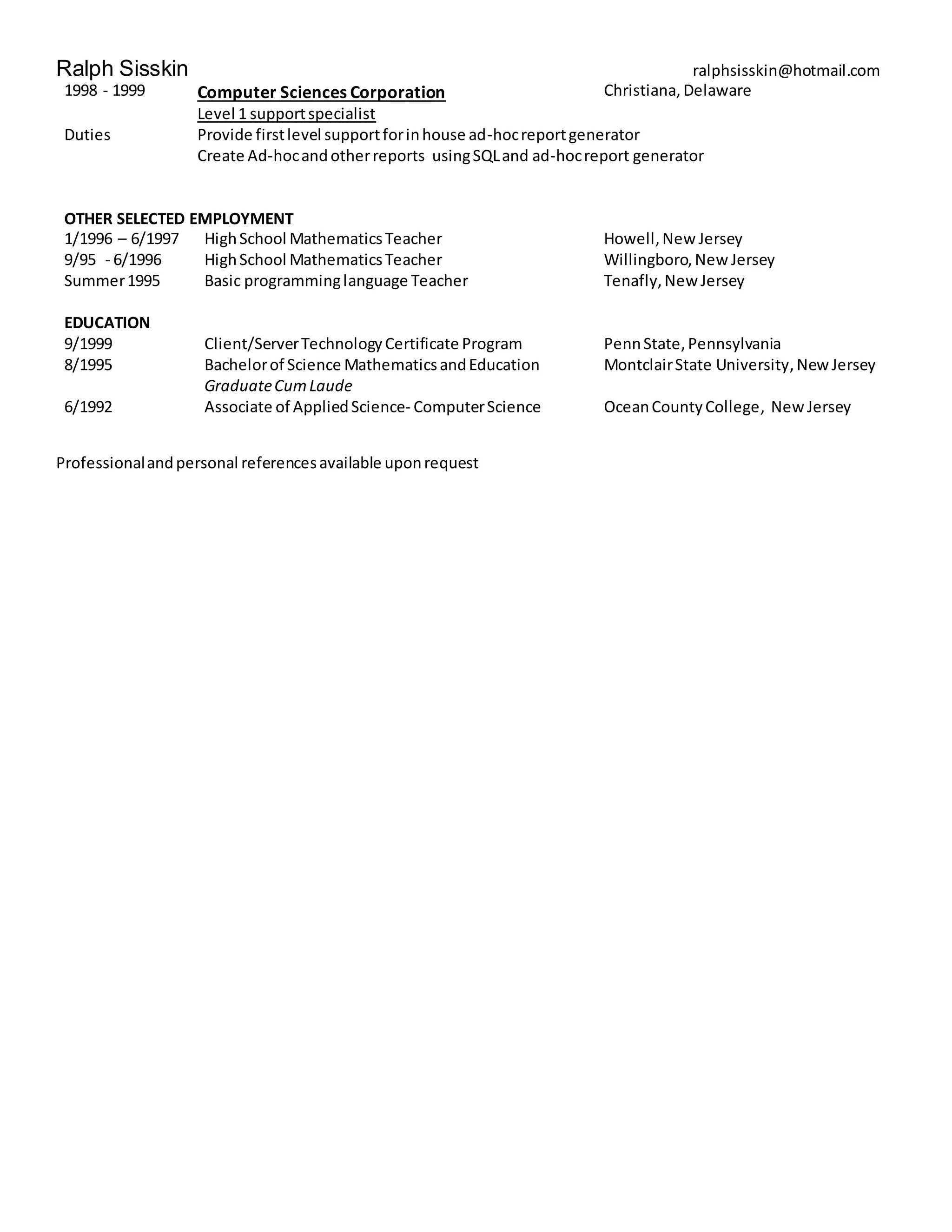 It resume 2016 | DOCX