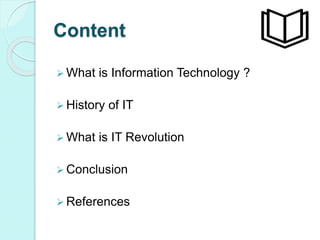 Information Technology revolution | PPTX