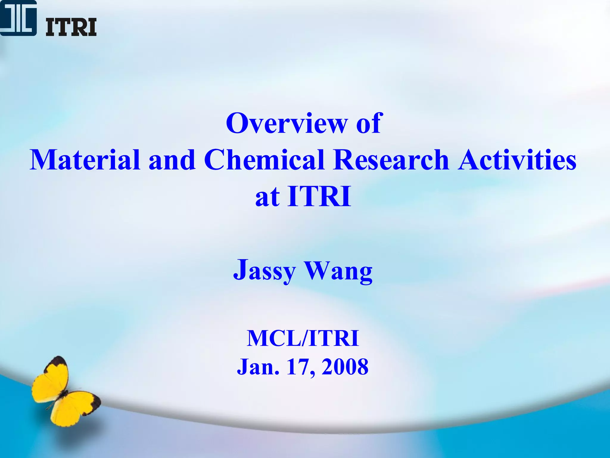 ITRI Jassy Wang | PPT