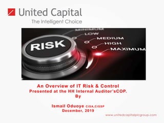 An Overview of IT Risk and Control | PPT