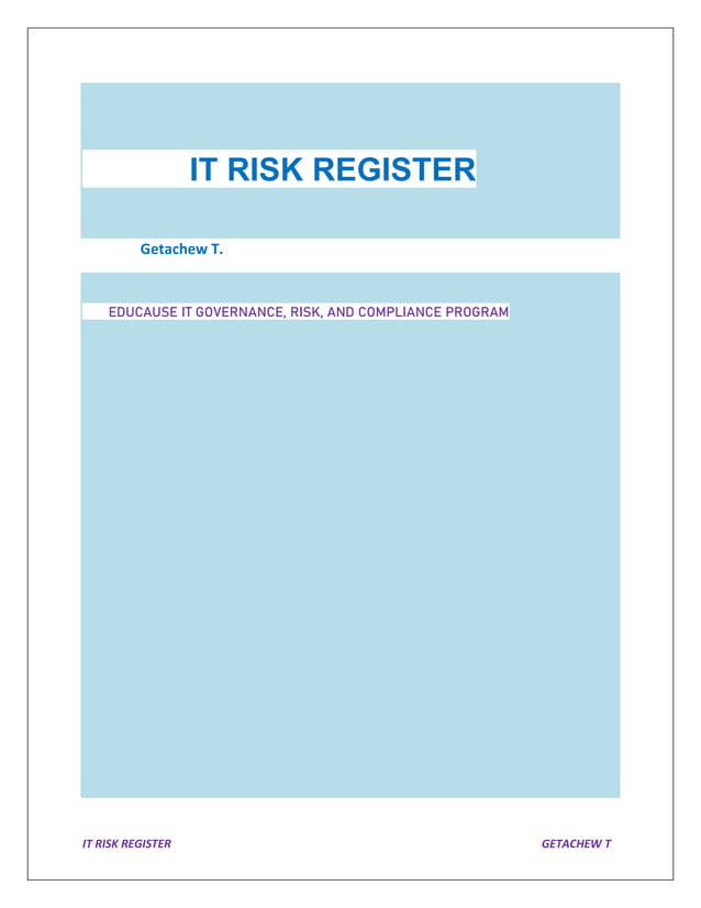 Sample IT RISK REGISTER for Education Purpose | PDF | IT and Internet ...