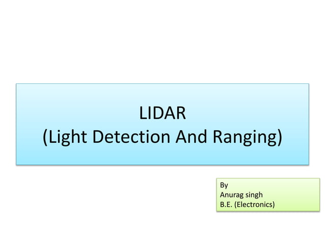 Itroduction to lidar ground, ballon&air born lidar | PPT