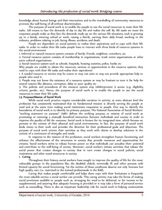 I troduction to Social Work Handout and practice | PDF