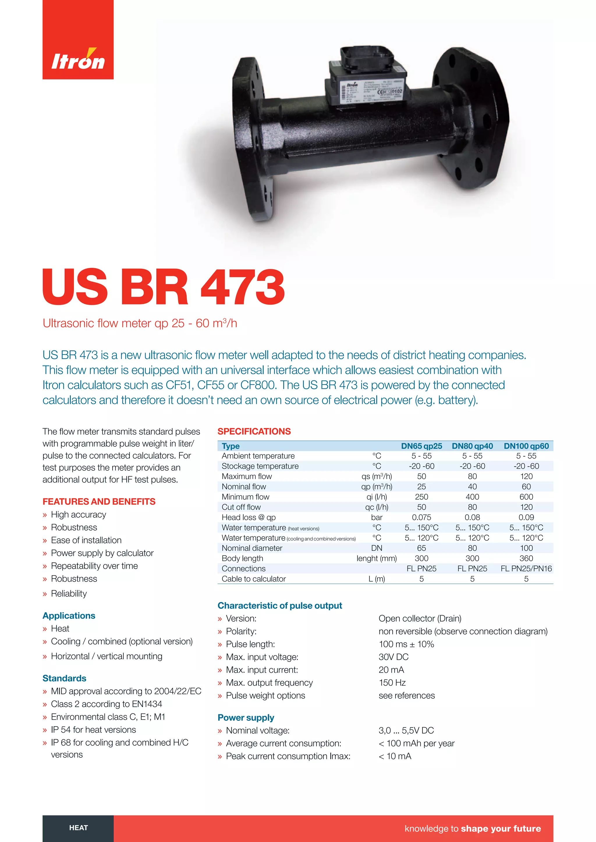 Itron US BR 473 Ultrasonic Flow Meter - Brochure - English | PDF