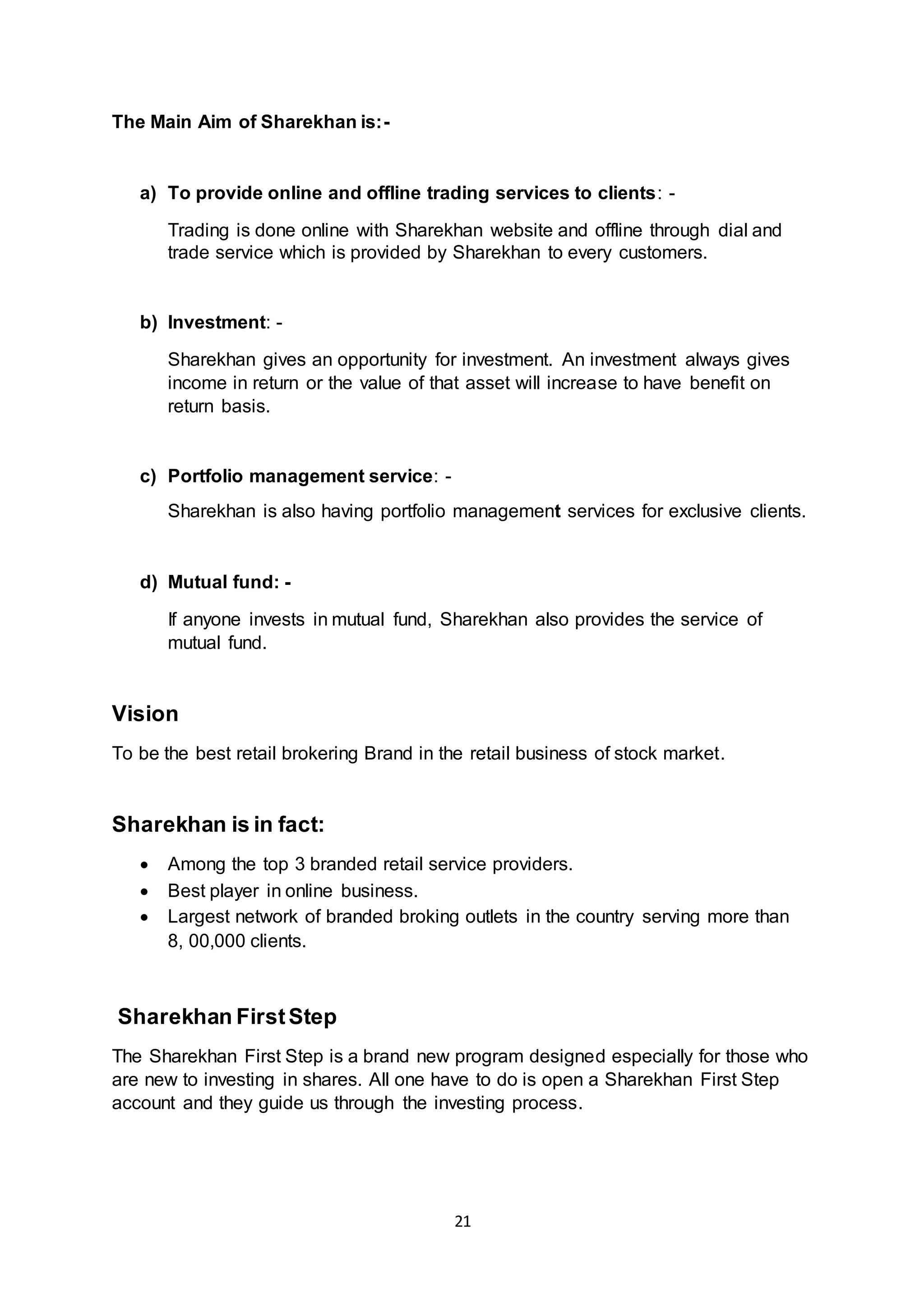 Internship report of share khan | DOCX