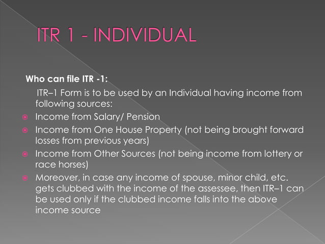 ITR | PPTX | Business Accounting & Finance | Business