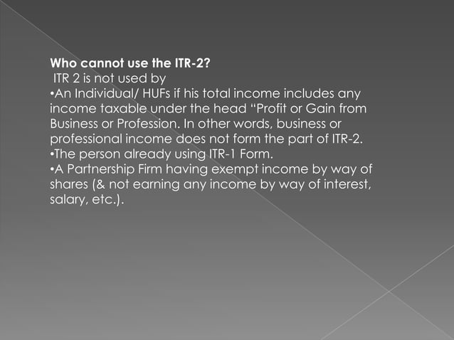 ITR | PPTX | Business Accounting & Finance | Business