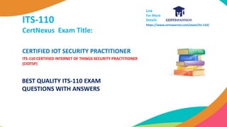ITS-110 Certified Internet of Things Security Practitioner(CIoTSP) By ...