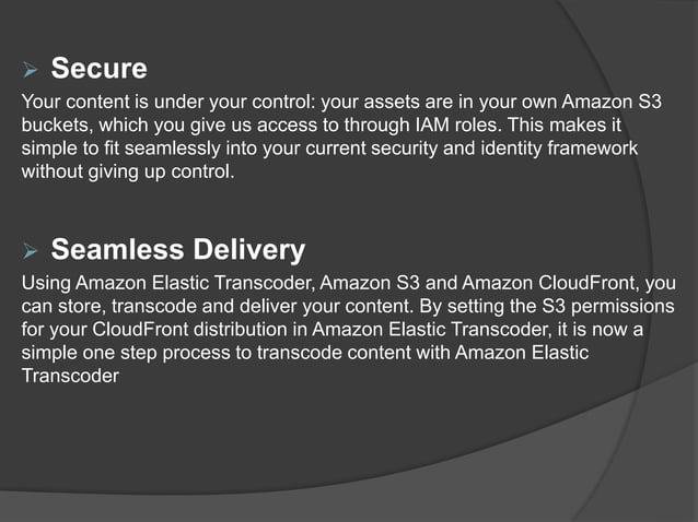 Elastic Transcoder On Aws Ppt
