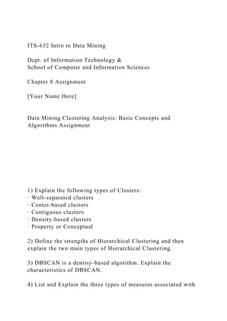 ITS-632 Intro to Data MiningDept. of Information Technology &.docx | Databases | Computer ...