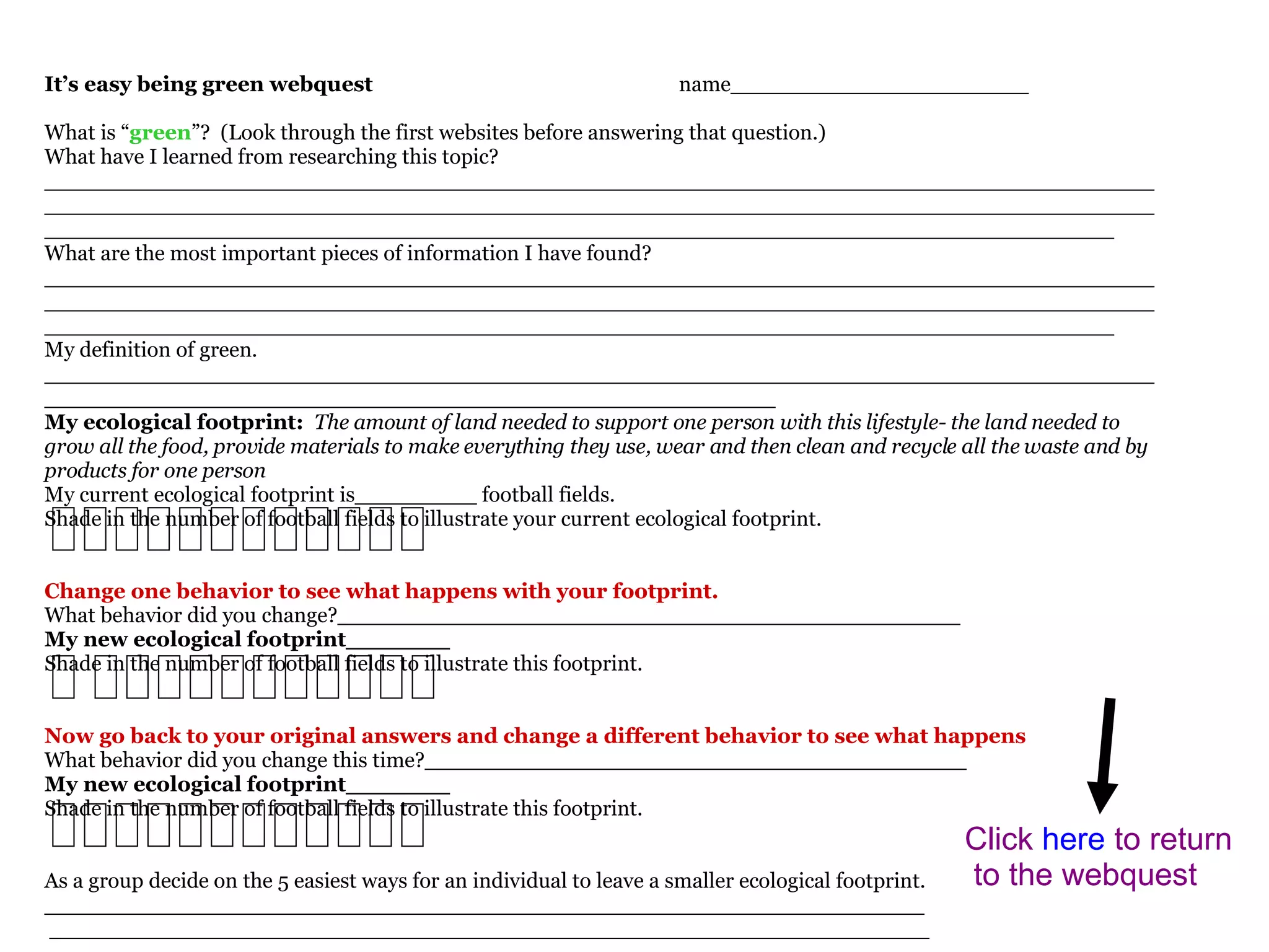 It’S Easy Being Green WebQuest | PPT