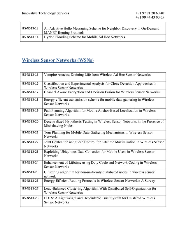 NS2 - IEEE Projects 2013 | PDF