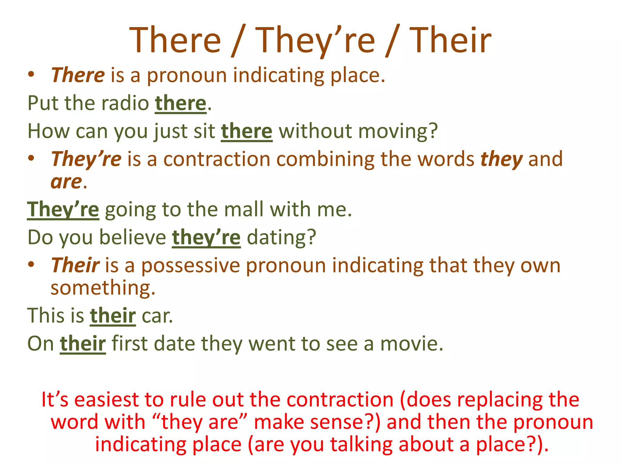 It's its, your-you're, their-they're-there | PPTX