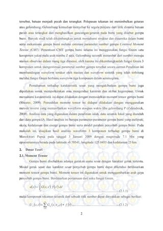 ANALISIS SEISMOGRAM TIGA KOMPONEN TERHADAP MOMENT TENSOR GEMPA BUMI DI ...