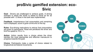 Immersives driving simulation architecture to support gamified eco ...