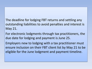 It’s 2024 fringe benefits tax (FBT) time! | PPT