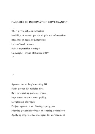 ITS 833 – INFORMATION GOVERNANCEChapter 1 – The Onslaught of.docx | Data Storage and Warehousing ...