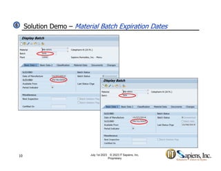 IT Sapiens-Customer Specific Shelf Life Planning in SAP ERP-Solution | PDF