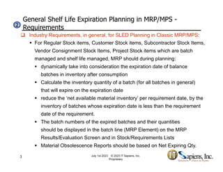 IT Sapiens-Customer Specific Shelf Life Planning in SAP ERP-Solution | PDF