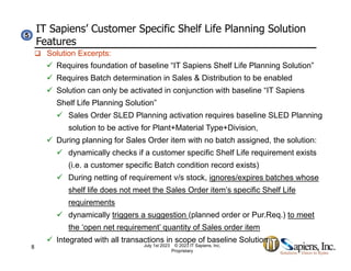 IT Sapiens-Customer Specific Shelf Life Planning in SAP ERP-Solution | PDF