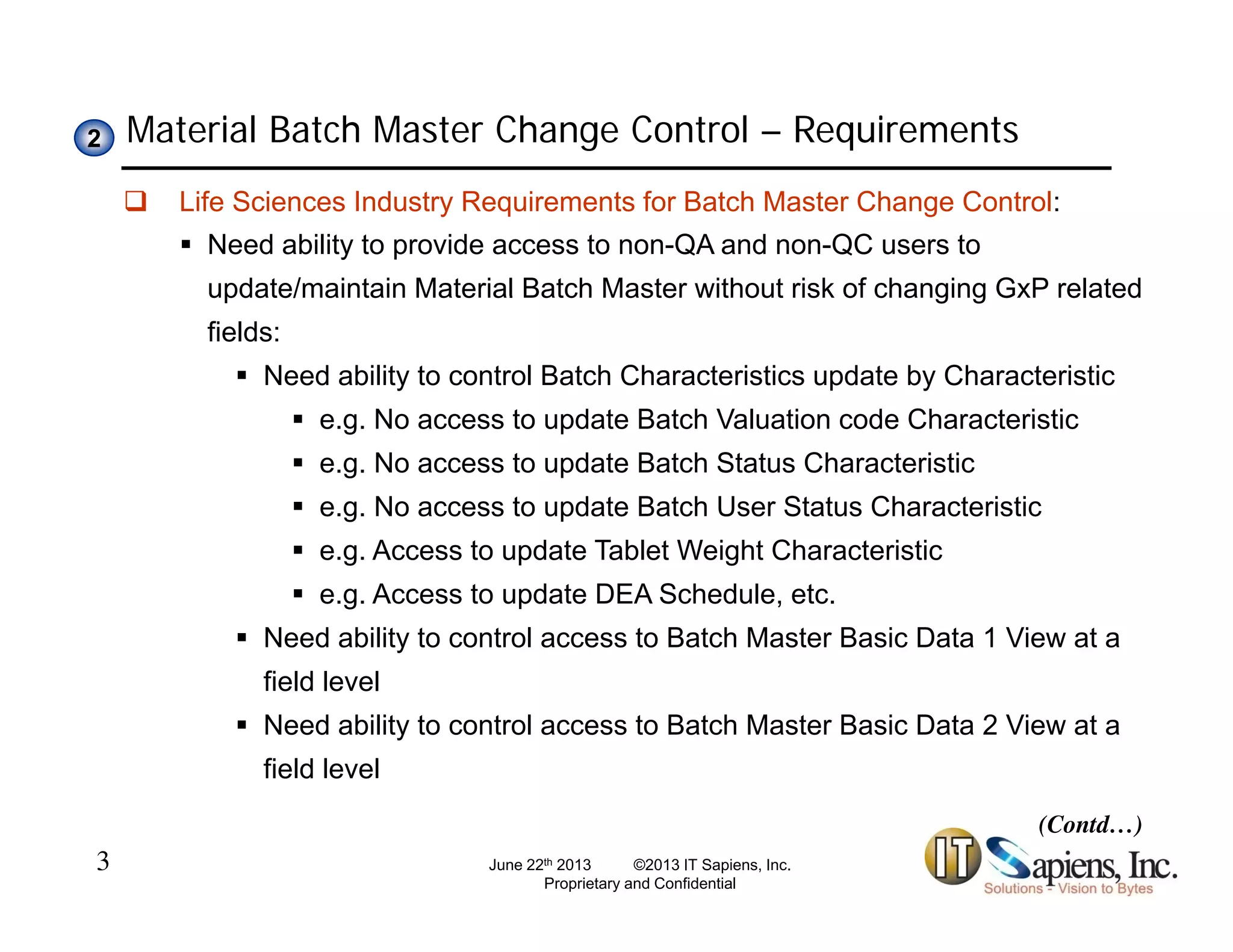 SAP Material Batch Master Change Control Solution | PDF | Computer ...