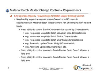 SAP Material Batch Master Change Control Solution | PDF | Computer Software and Applications ...