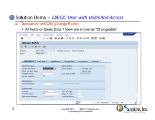 SAP Material Batch Master Change Control Solution | PDF
