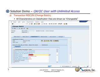 SAP Material Batch Master Change Control Solution | PDF