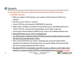 Sales Order Specific Planned Independent Reqt Consumption | PDF