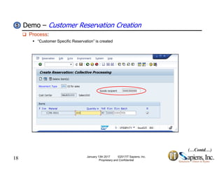 SAP-Customer Specific Product Reservation | PDF