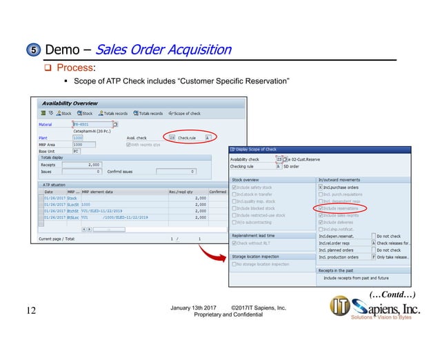 SAP-Customer Specific Product Reservation