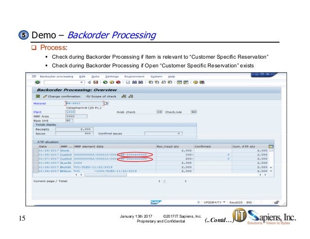SAP-Customer Specific Product Reservation