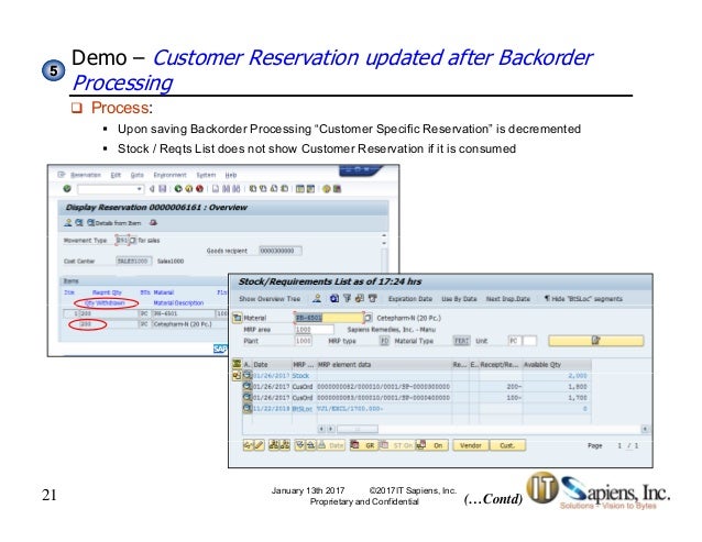SAP-Customer Specific Product Reservation