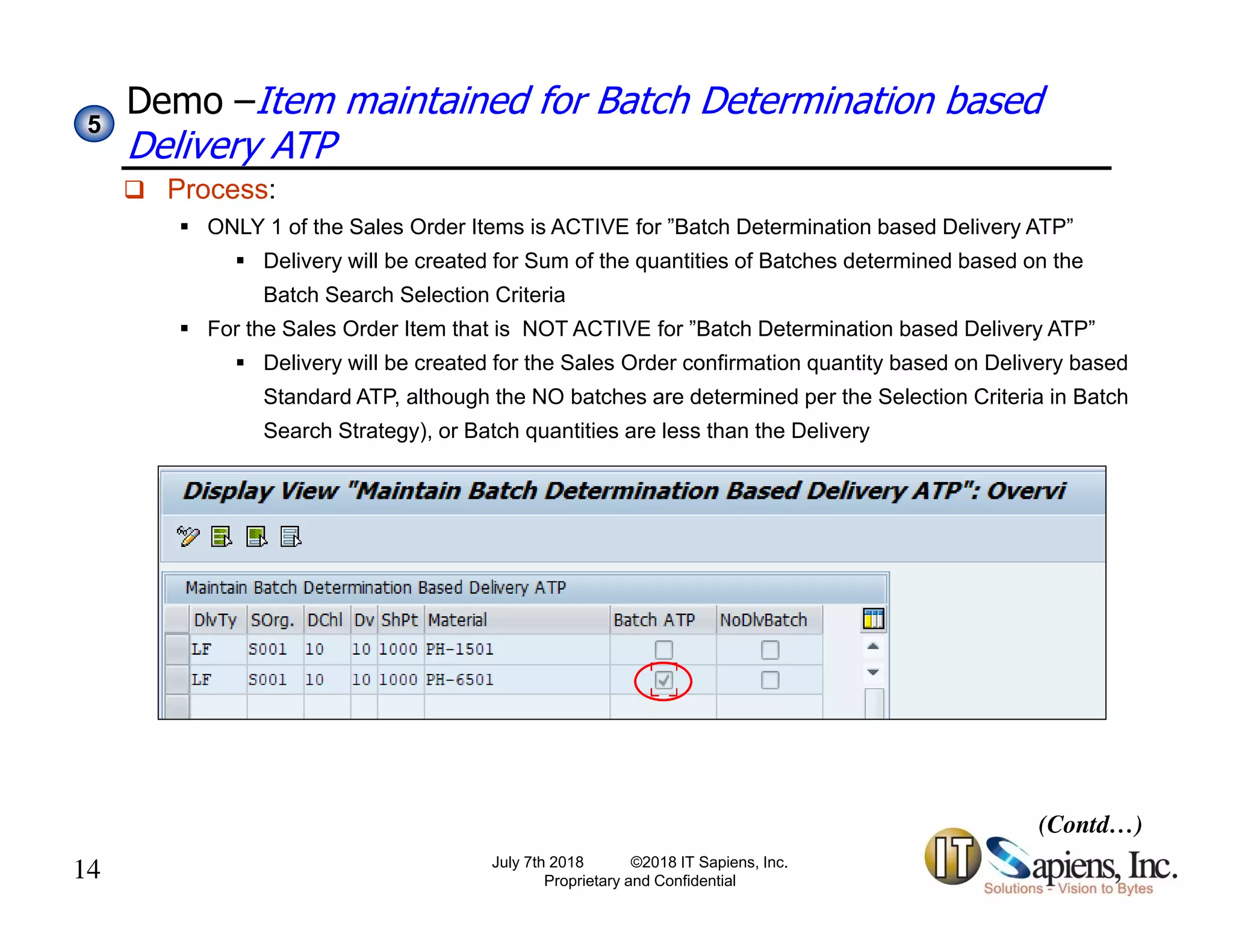 Batch Determination Based Delivery ATP and Auto Delivery Quantity ...