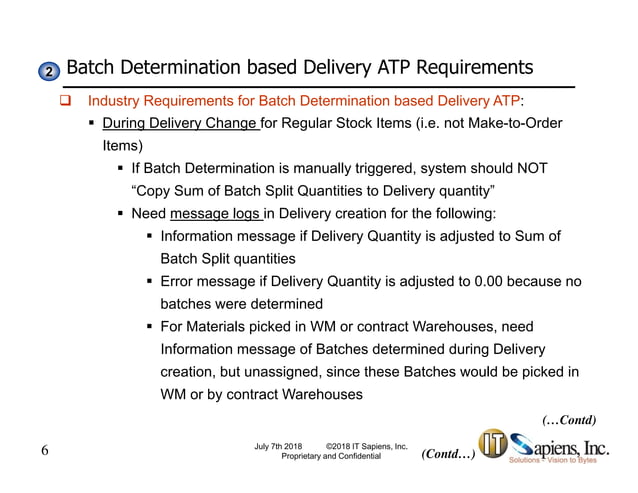 Batch Determination Based Delivery ATP and Auto Delivery Quantity Adjustment | PDF