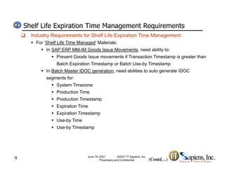 SAP ERP 'Shelf Life Expiration Time (SLET) Management' Solution | PDF ...