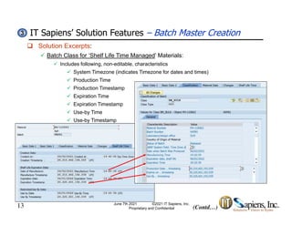 SAP ERP 'Shelf Life Expiration Time (SLET) Management' Solution | PDF ...