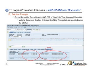 SAP ERP 'Shelf Life Expiration Time (SLET) Management' Solution | PDF ...
