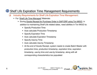 SAP ERP 'Shelf Life Expiration Time (SLET) Management' Solution | PDF ...