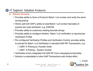 Batch Verification in SAP RF | PDF