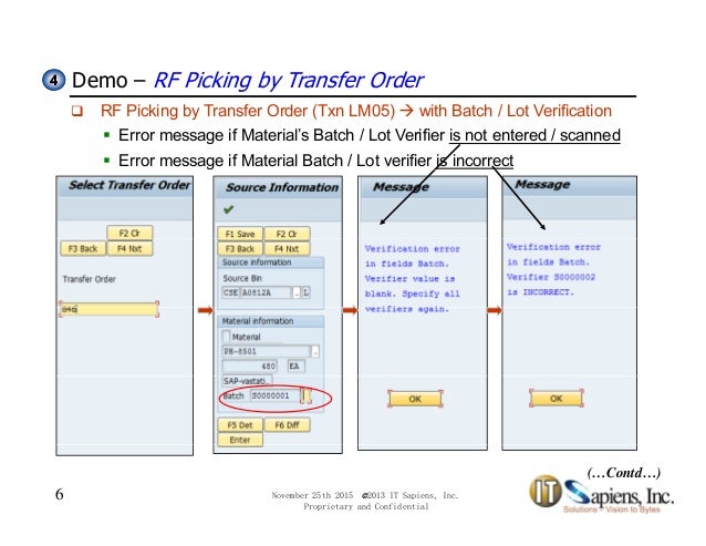 Batch Verification in SAP RF
