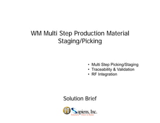 SAP LES WM Multi Step Production Picking | PDF